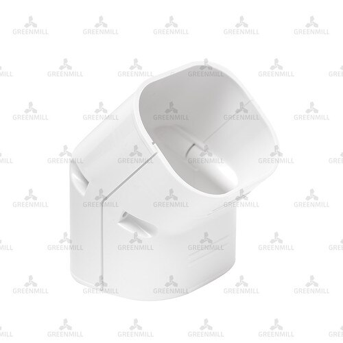 White Inaba Denko Slimduct 45° Vertical Elbow 100mm
