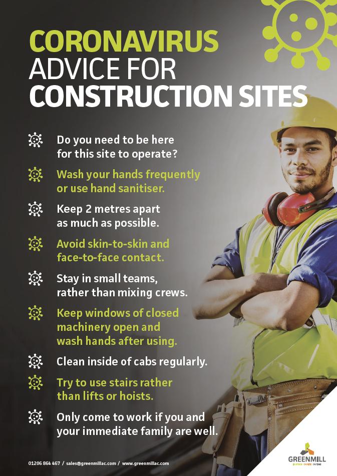 Free Coronavirus Advice Posters for Construction sites - Greenmill ...